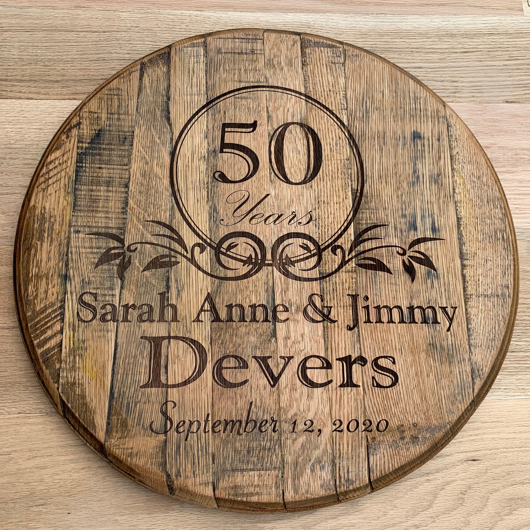 Custom Engraved Whiskey Barrel Head for Wedding or Anniversary – The ...
